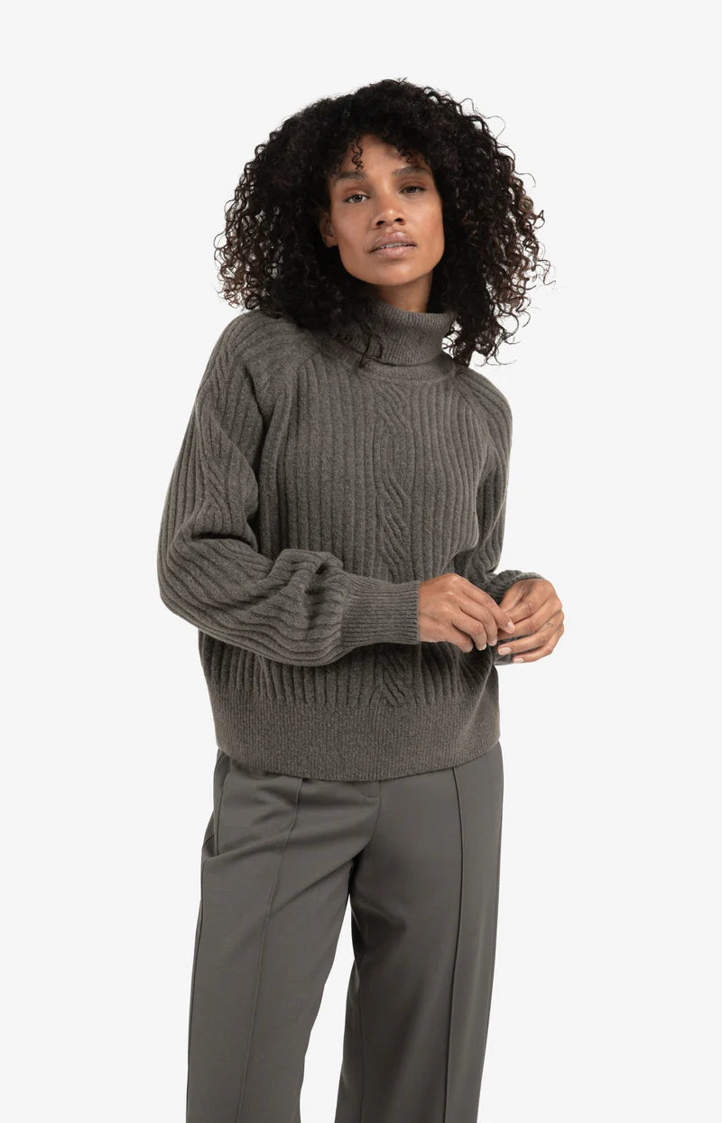 TURTLE NECK SWEATER W/ CABLE
